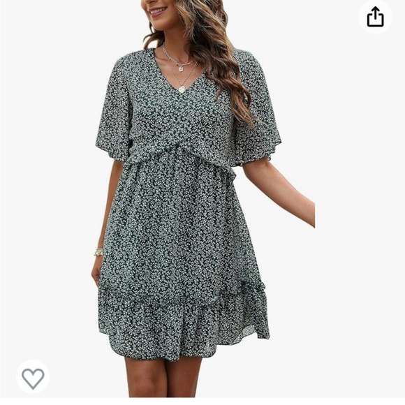 Dresses | Amazon Short Sleeve Green Dress | Poshmark